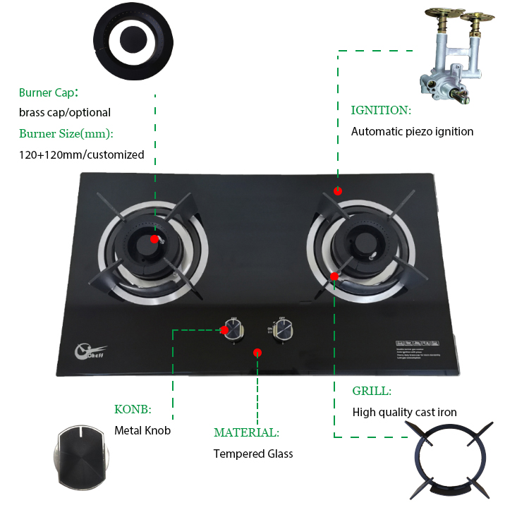 Lpg Tempered Glass Two Burner Stove Gas Cooker, High Quality Lpg ...