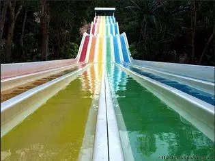 Fiberglass Adult Rainbow Water Slide , Steep Slope Giant Ra, High ...