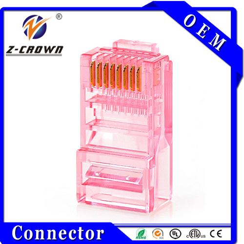 Rj45 Cat6 Connectors Utp Modular Plugs 6-50 Micron Rj-45 Staggered Gold ...