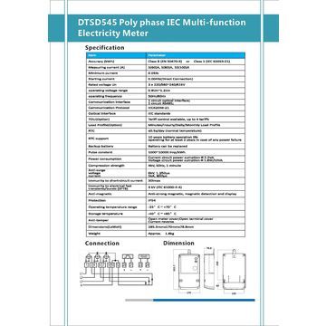Poly Phase Iec Multifunction Electricity Meter, High Quality Poly Phase ...