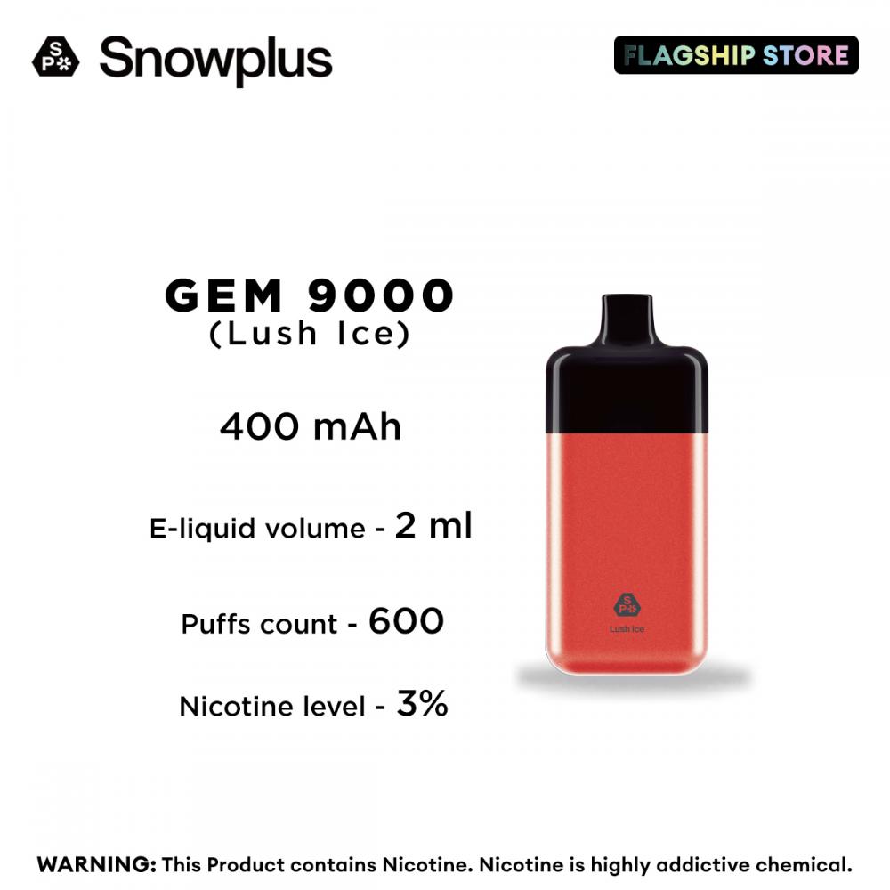 Snowplus Gem 9000puffs ใช้แล้วทิ้ง Vape คุณภาพสูง Snowplus Gem ...