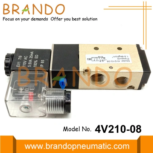 4V210-08 Solenoid Pneumatic Valve 5/2 12VDC 120VAC 240VAC China ...