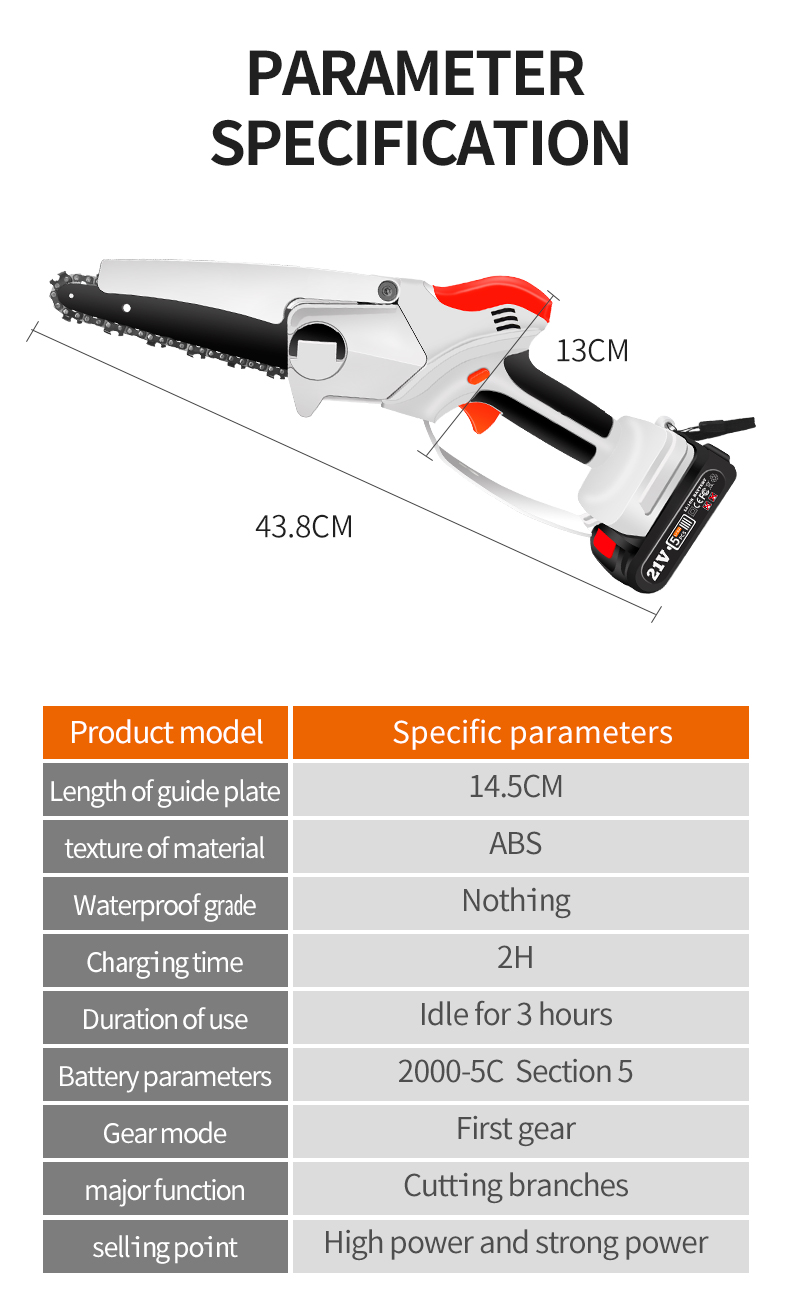 6 Inch Mini Cordless Chainsaw Christmas Cordless Handheld Chainsaw For ...