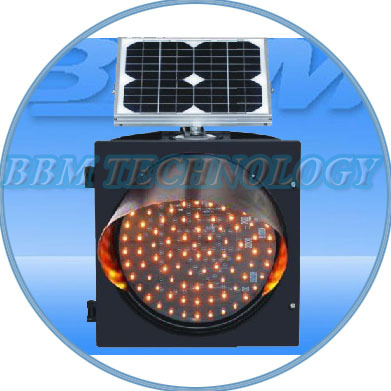 300mm Yellow Solar Panel Traffic Signal For Accidents Warning, High ...