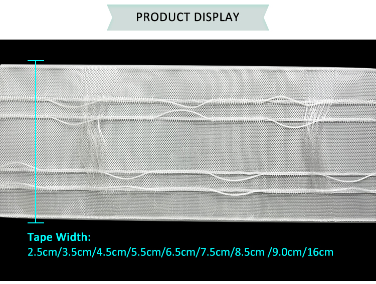 White Ripple S Fold Curtain Tape With Rings, High Quality White Ripple ...