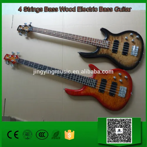 4 Strings Bass Wood Electric Bass Guitar, High Quality 4 Strings Bass ...