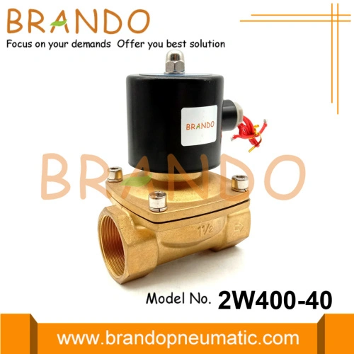 ผู้ผลิตในจีน 2W400-40 1 1/2 '' ทองเหลืองโซลินอยด์วาล์วน้ำ DC24V