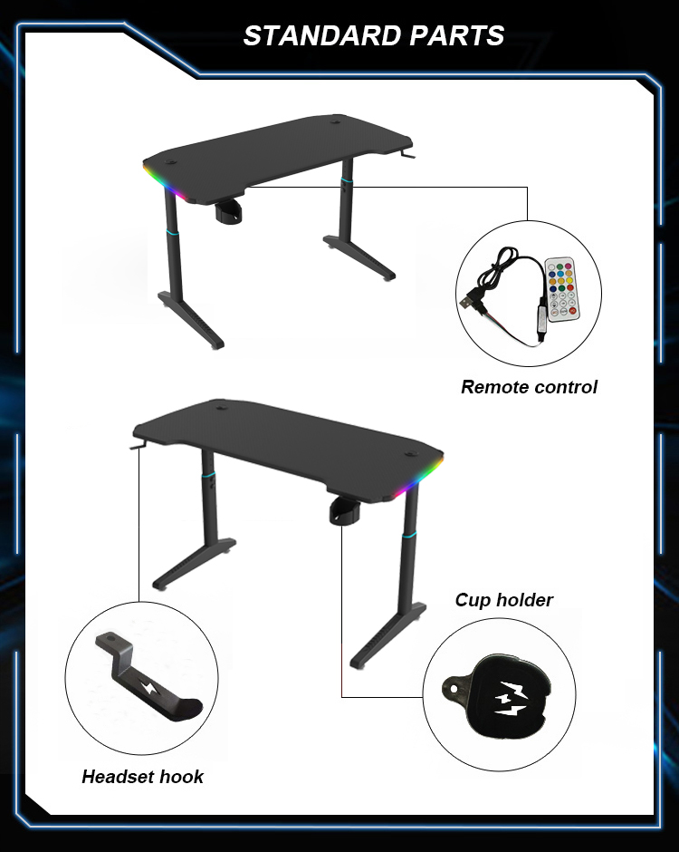 Height-adjustable Rgb Gaming Desk With Accessories, High Quality Height ...