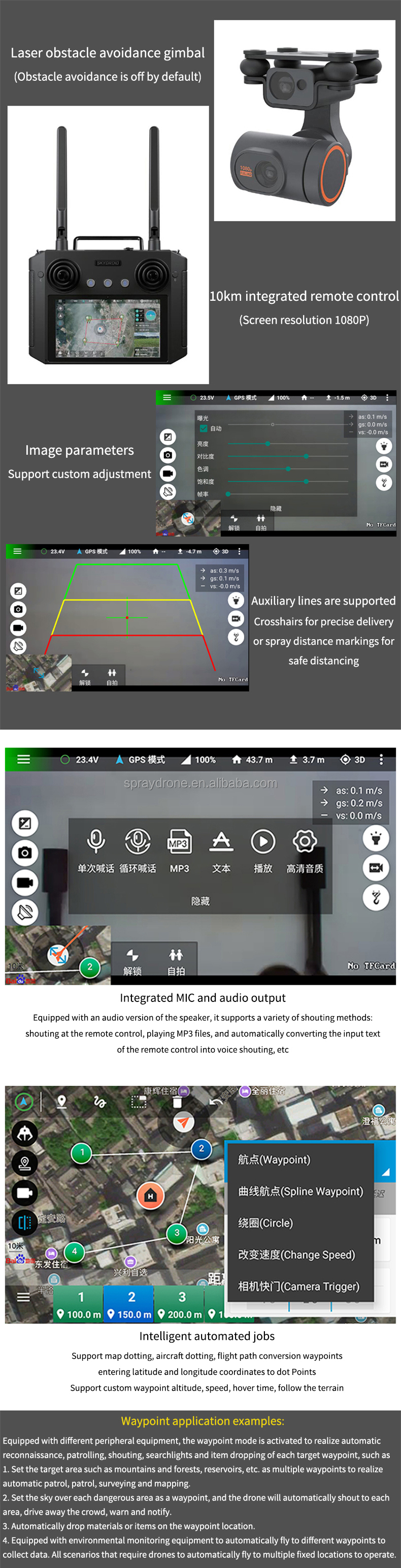 2kg Load Multi-functional Uav Drone For Surveying Inspection Searching ...