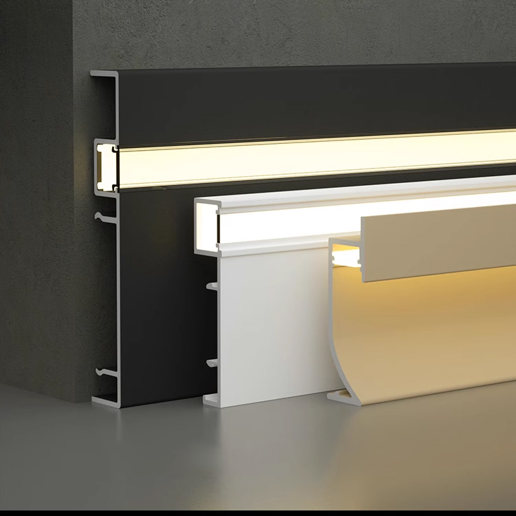 Robust Recessed Aluminum Skirting Board With Integrated Led Lighting ...