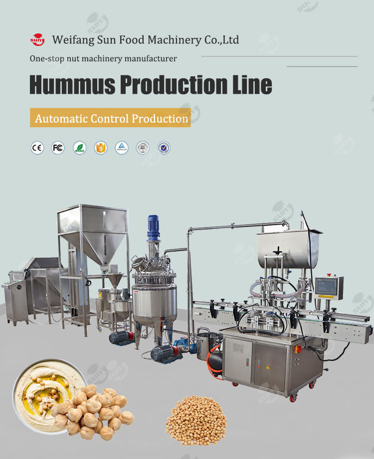 Hummus Making Production Line: Chickpea Paste Grinder And Filling ...