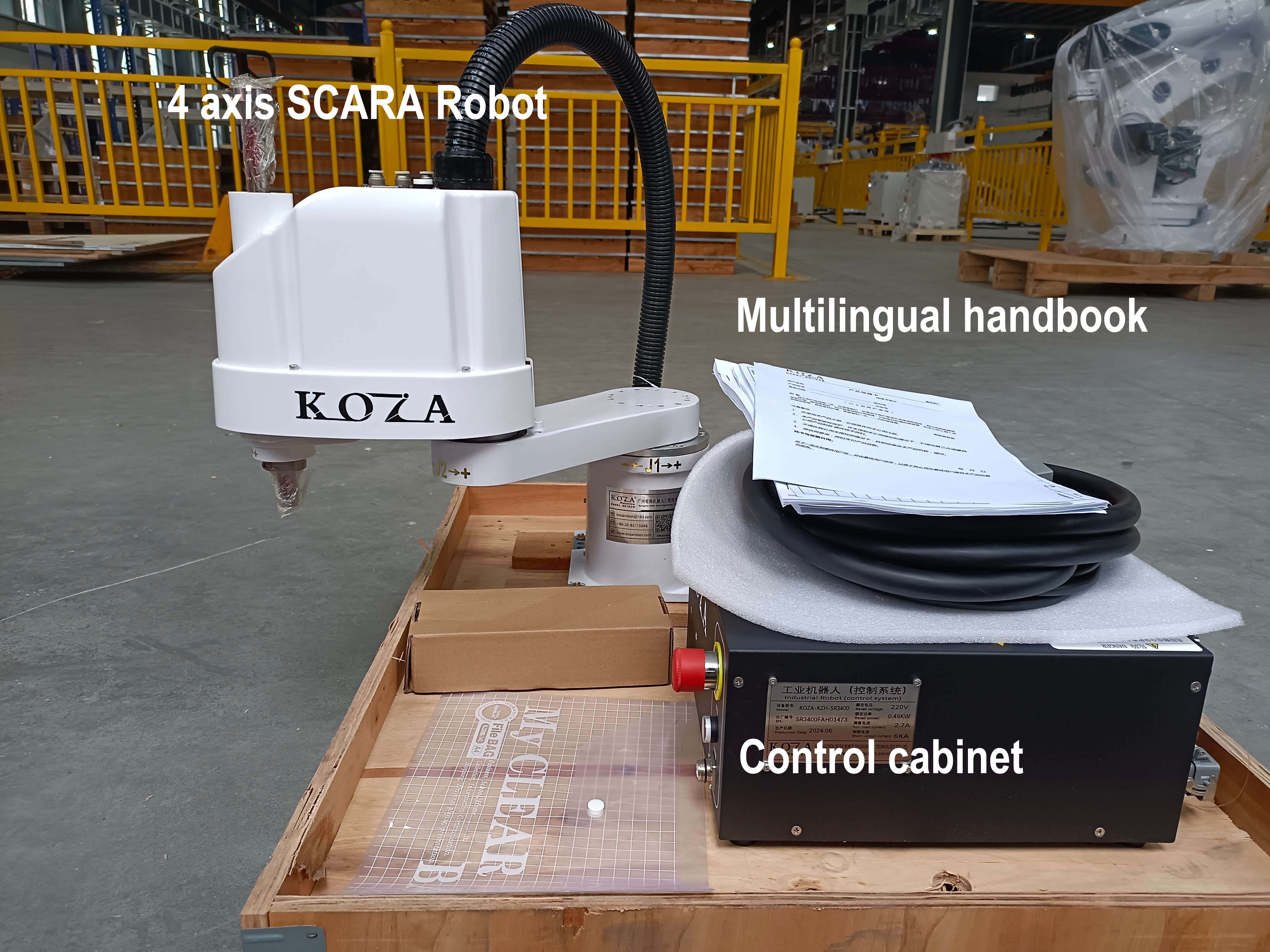 Koza 4 Dof Mini Scara Robot Arm - Payload 1kg/3kg, 400mm Arm Length ...