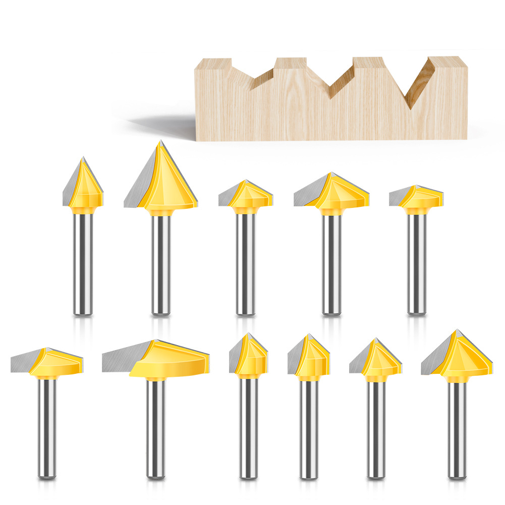 6mm Shank V Grooving Router Bits With Carbide Blades For Woodworking ...