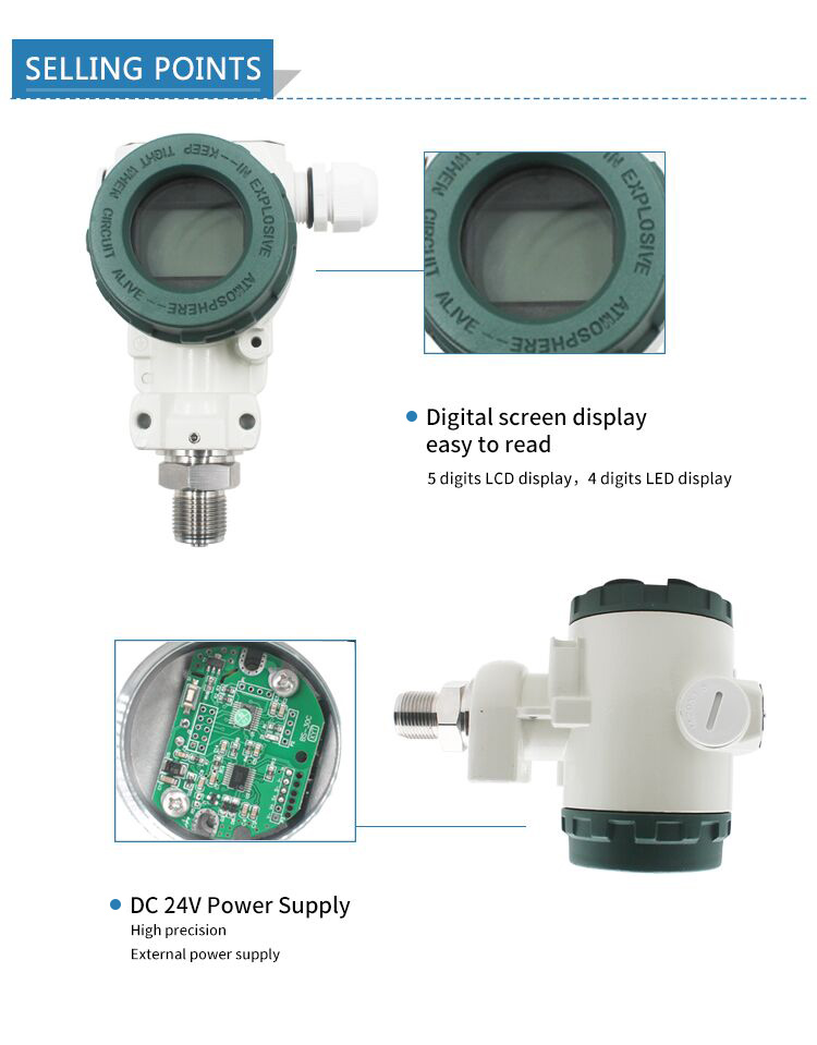 2088 Digital Pressure Transmitter China Smart Oil/liquid 2088 4-20ma Output Pressure Sensor -0.1 ...