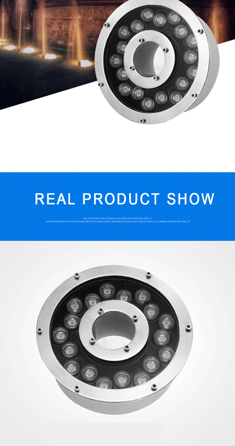 50mm Center Hole 15w Dmx Control Rgb Led Fountain Light For Gardens ...
