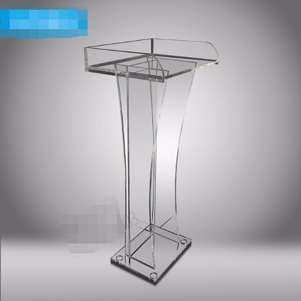 Acrylic Podium Lecture Desk Reception Table Crystal Clear Plexiglass ...