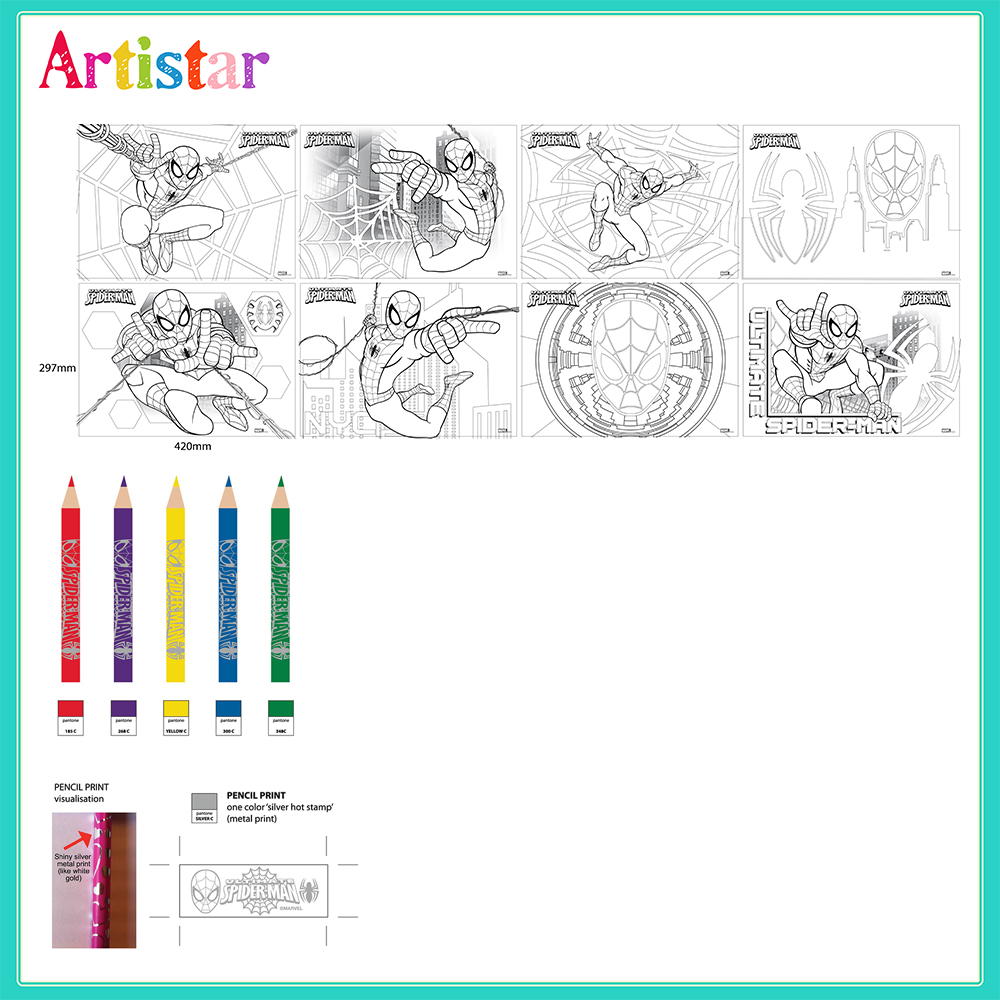 Marvel Spiderman Colouring Set, High Quality Marvel Spiderman Colouring ...