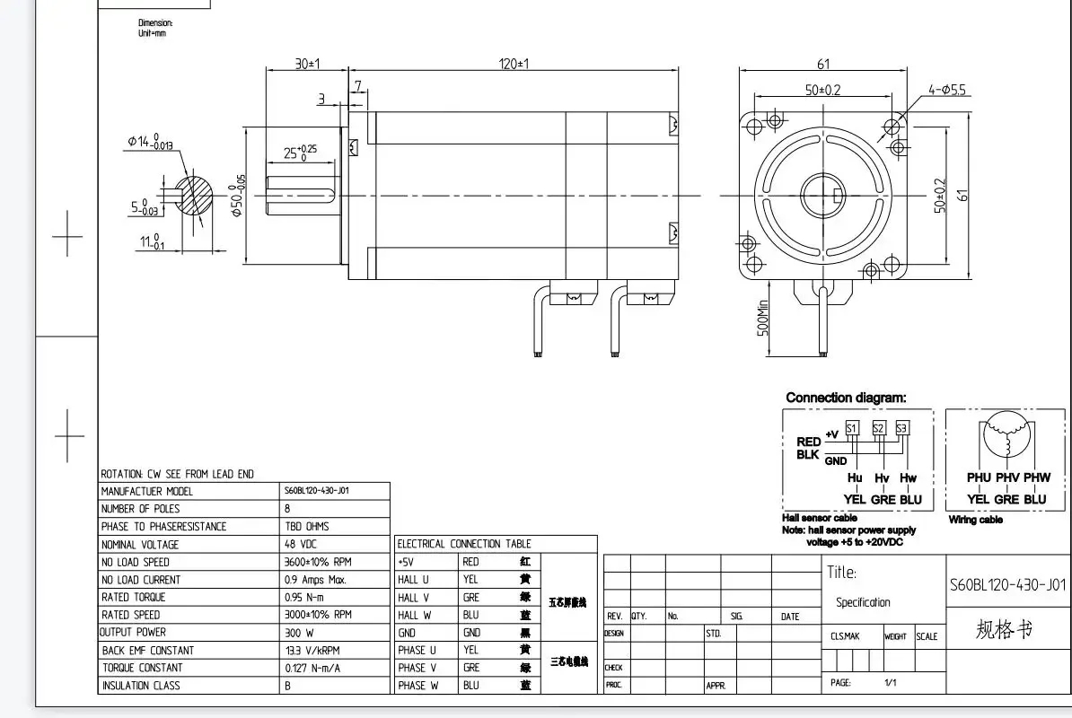 Bldc 60mm Brushless Dc Motor: Specifications And Features For 24v/48v ...
