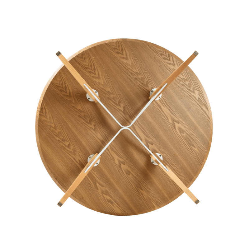 Modern Round Wood And Glass Top Dining Table, High Quality Modern Round ...