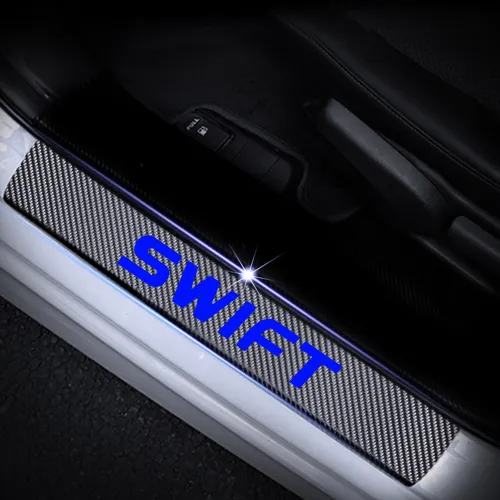 Car Door Sill Guard Sticker Film 4pcs Anti Scratch Carbon Scuff Pedal ...