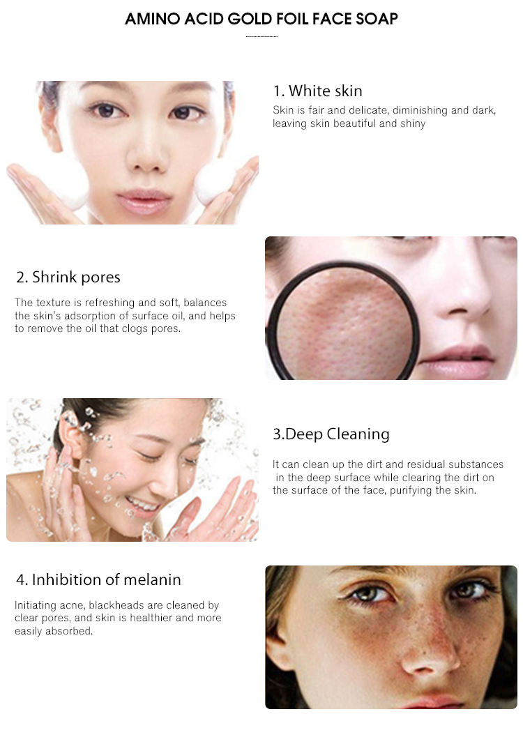 Amino Acid Gold Foil Anti-acne Handmade Face Soap, High Quality Amino ...