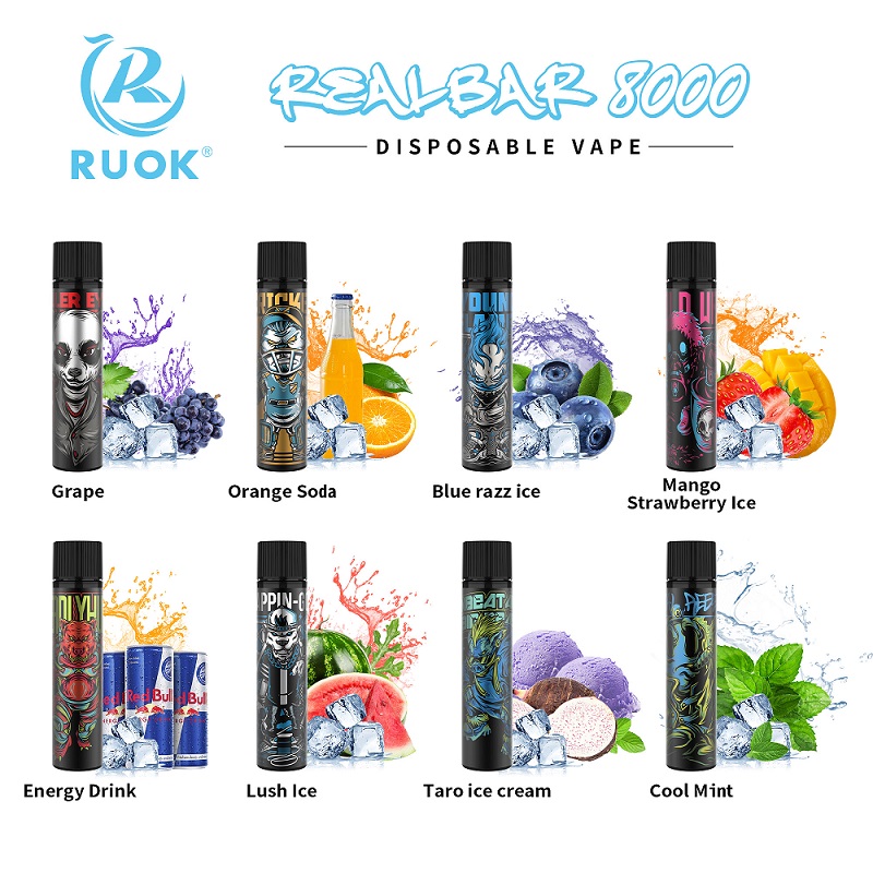Ruok 8000 Puffs Disposable Vape Device, kualitas tinggi Ruok 8000 Puffs ...