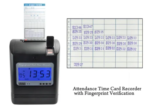 Attendance Time Card Recorder With Fingerprint Verification (os-nu81b ...