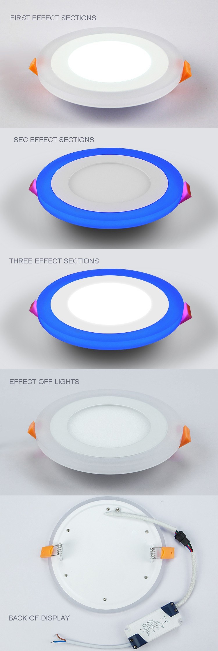 Ultra Thin Dual Color Led Downlight Panel - Red, Green, Blue, High ...