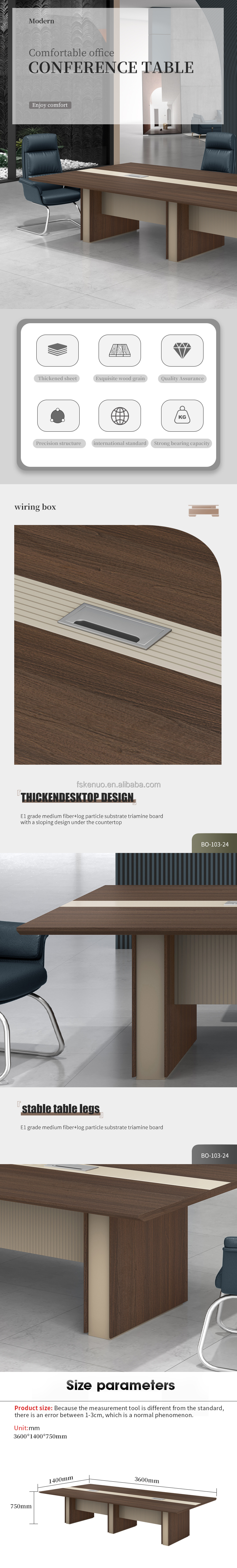 Modern Rustic Conference Table - 3d Printed Wood Office Furniture, High ...