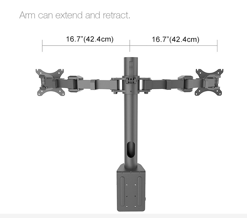 Dual Monitor Arms Holder Fully Adjustable Desk Mount Stand For Two Lcd ...