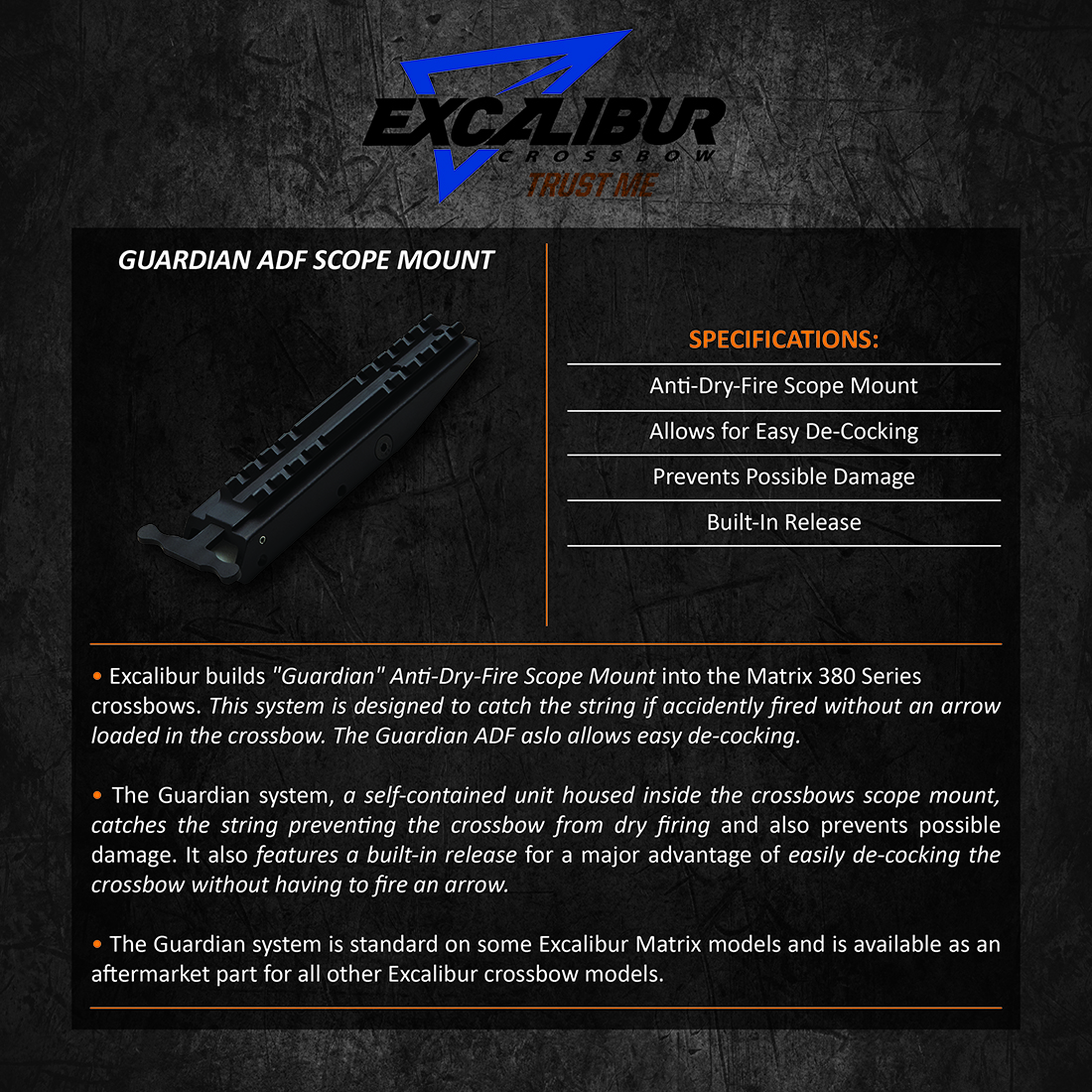 Excalibur - Guardian Adf Scope Mount คุณภาพสูง Excalibur - Guardian Adf ...