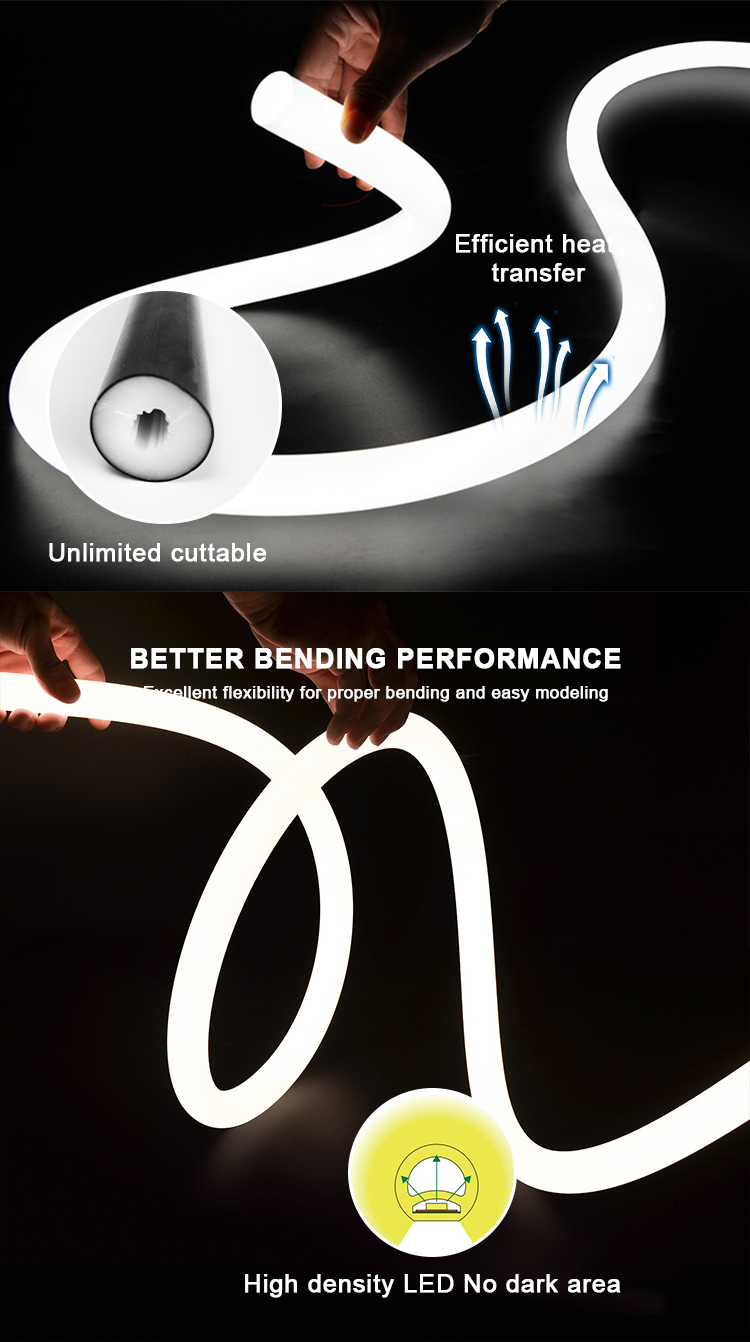 High Temperature Resistant Silicone Neon Flexible Led Light Round ...