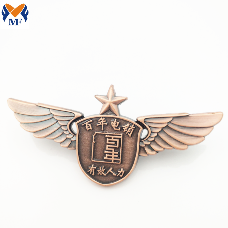 Metal Custom Bronze Pilot Wings Pin Badge, High Quality Metal Custom ...