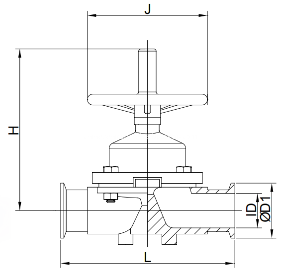 Sanitary Diaphragm Valves Ss Handwheel Clamp End, High Quality Sanitary ...