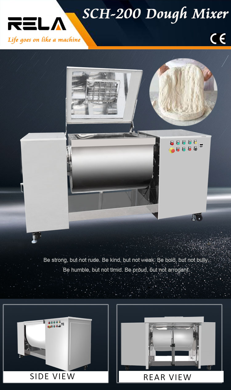 Stainless Steel Horizontal Tilting Discharge Dough Mixer Kneader, High ...