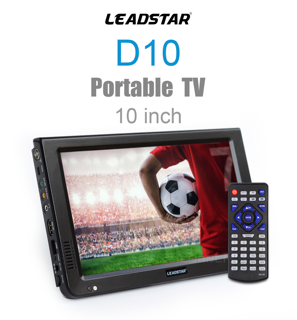 Leadstar 10 Inch Hd Portable Tv Dvb-t2 Atsc Isdb-t Tdt Digital And ...