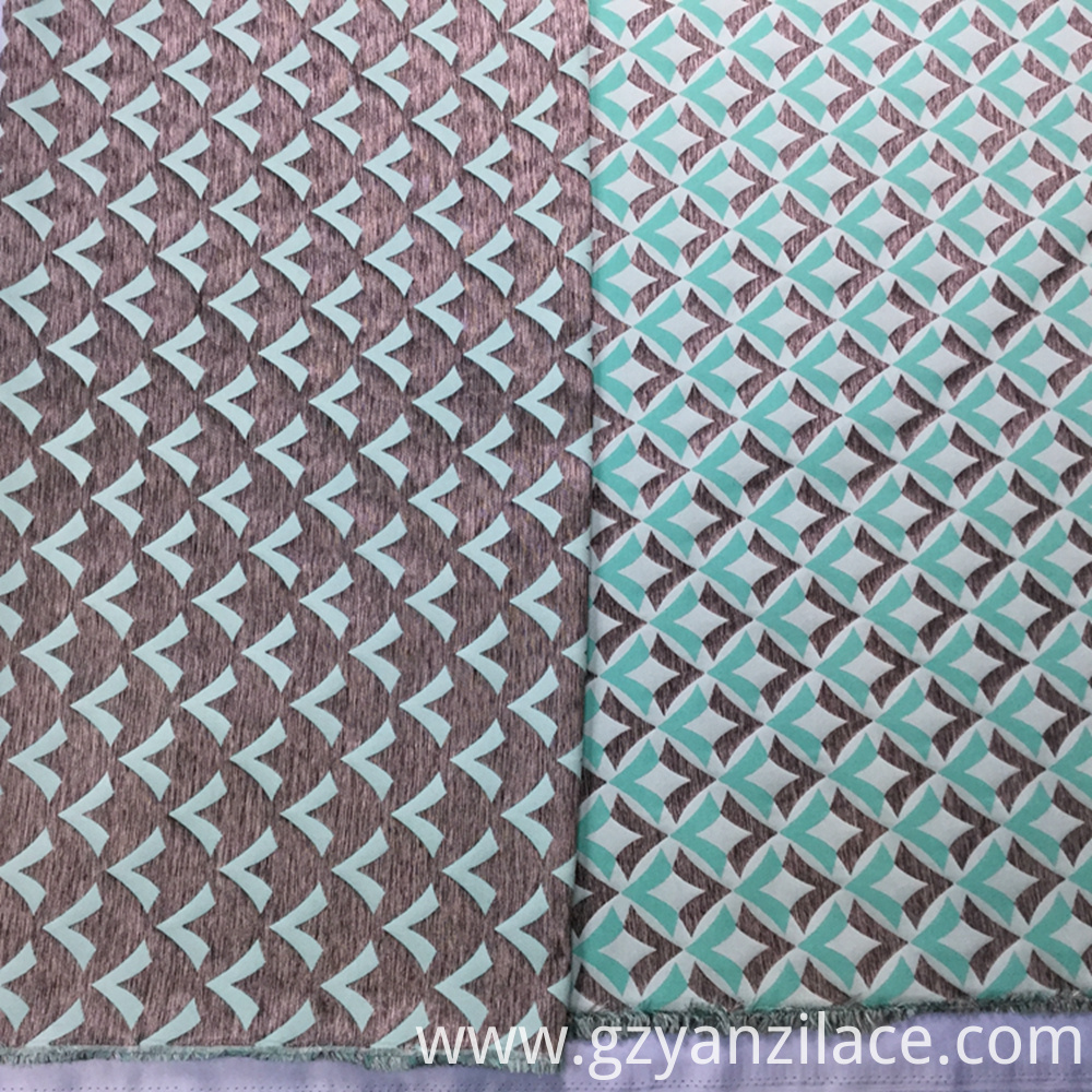 Blue Satin Geometric Jacquard Fabric China Manufacturer
