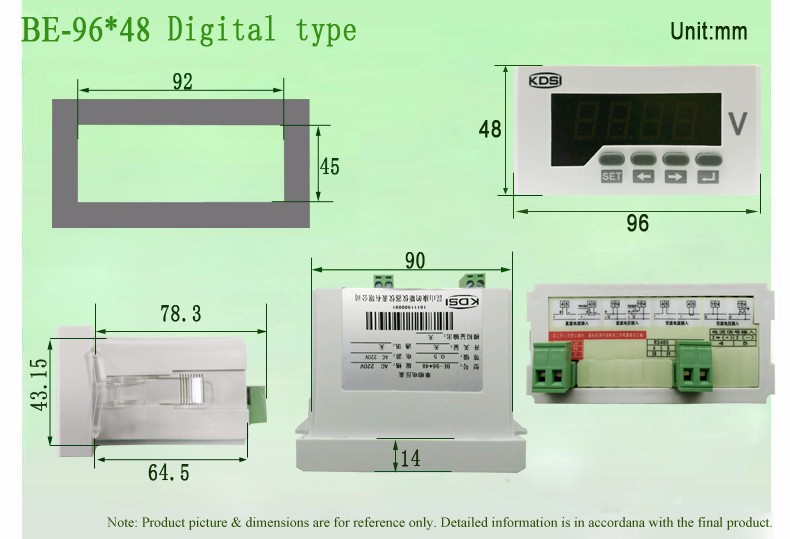Automotive Digital Ac Ammeter Amp Meter Kdsi Be-96x48, High Quality ...
