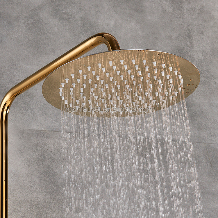 Golden Bath Shower Mixer 8" Rainfall Shower Faucet Set, High Quality ...