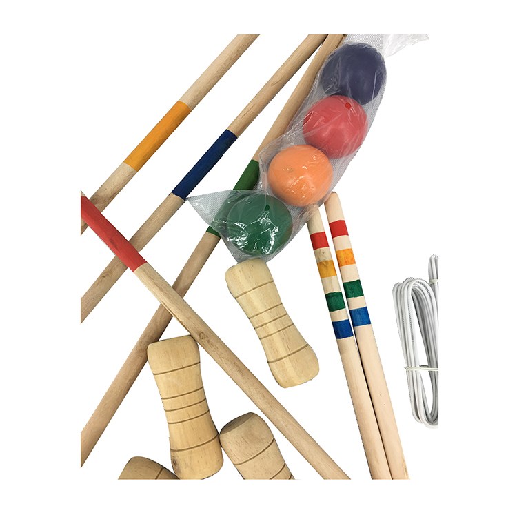 Wooden Kids Croquet Set With Toy Animal Figures For Outdoor Lawn Games ...