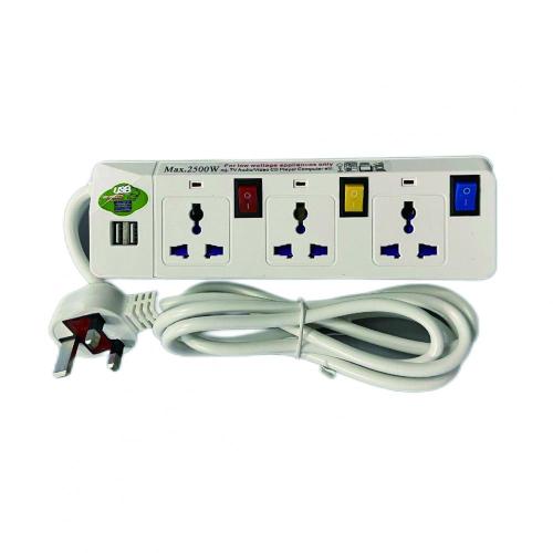 3 Way Extension Socket With 2 Usb, High Quality 3 Way Extension Socket ...