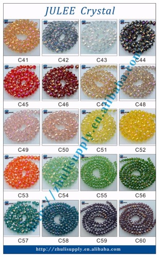 Rondelle Crystal Glass Beads Color Chart Crystal Bead Card, High ...
