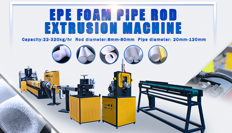 Epe Foam Tube Rod Extruder With Automatic Cutter For Sponge U Profile ...