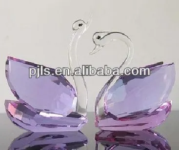 Purple Crystal Swan Paperweight, Collection Kissing Swans For Wedding ...