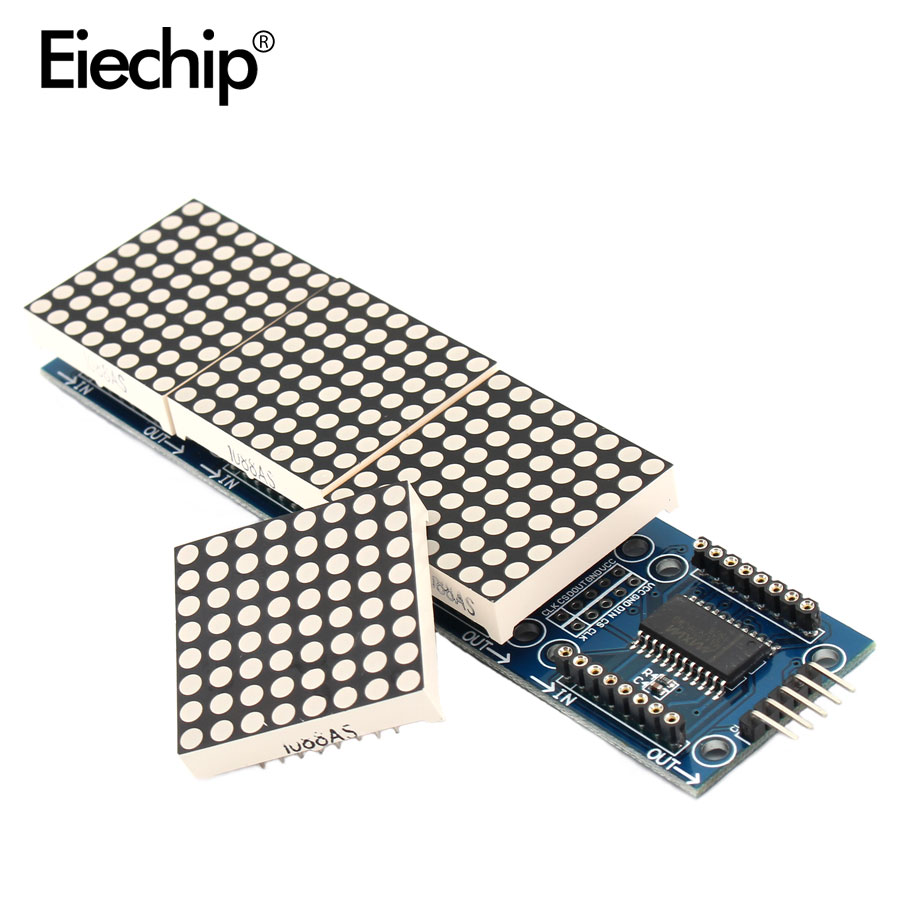 MAX7219 Dot Matrix Module Microcontroller MAX7219 8*8 4 In One Display ...