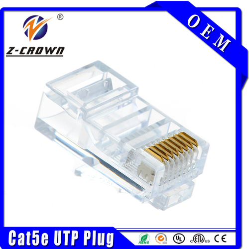 Rj45 Cat6 Connectors Utp Modular Plugs 6-50 Micron Rj-45 Staggered Gold ...
