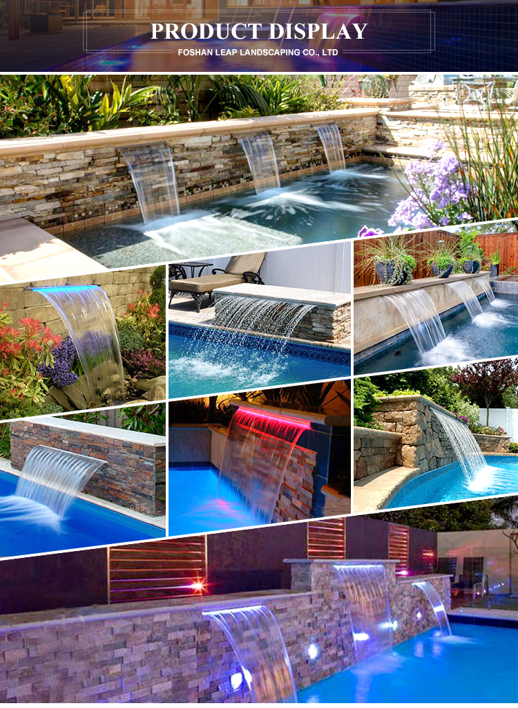 Acrylic Pool Waterfall Designs And Descents, High Quality Acrylic Pool ...