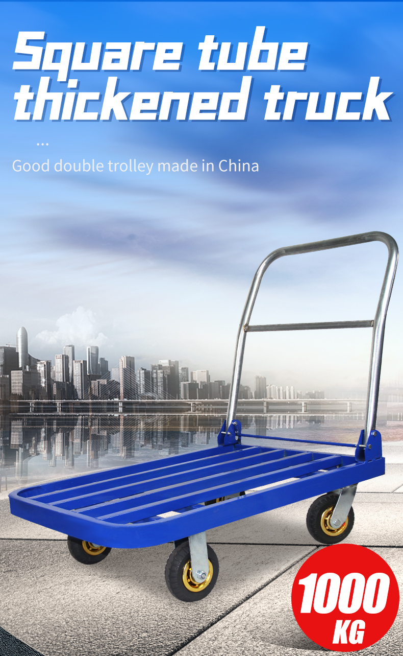 800kg Capacity Heavy Duty 4-wheel Folding Trolley Truck For Warehouse ...