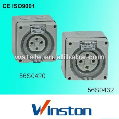 Three Phase 4 Round Pin Socket Outlets, High Quality Three Phase 4 ...