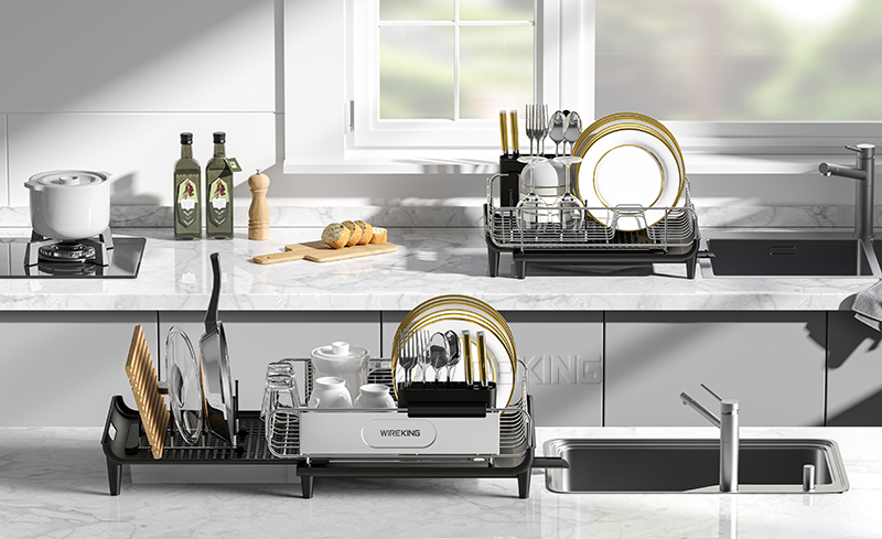 Wireking Expandable Capacity Dish Rack - Stainless Steel Kitchen ...